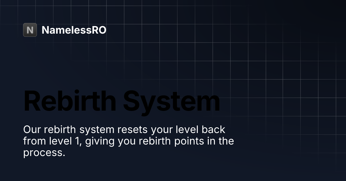 Rebirth System | NamelessRO